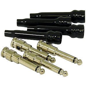 George L's 155 Guage Straight Plugs with Black Jackets (4 Piece Set)