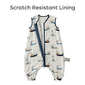 bc babycare Baby Sleep Sack with Feet 3-4T Muslin Cotton Baby Sleeping Bag 0.5 TOG 2-way Zipper Sleeveless Wearable Blanket