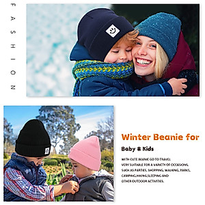 DANMY Baby Beanie Hat, Newborn Toddler Winter Warm Knit Hat, Kids Soft Beanie Cap