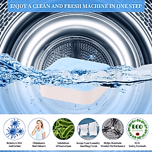 ORTUBE 48 Pack Washing Machine Cleaner - Deep Cleaning Formula Tablets for Front and Top Loader Washer Machines