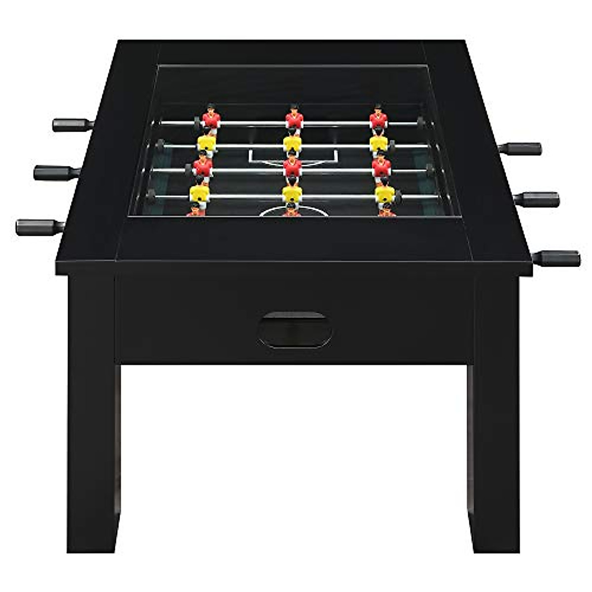 Hanover Foosball Coffee Table with Telescopic Rods and Counterbalanced Players, Black