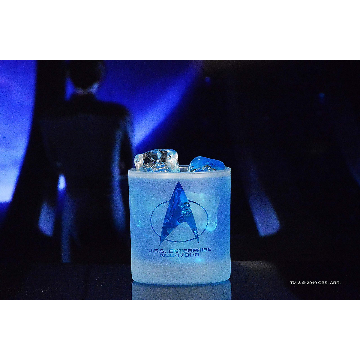 STAR TREK The Next Generation Command Badge Etched Rocks Whiskey Glass - Officially Licensed, Premium Quality, Handcrafted Glassware, 11oz - Perfect Collectible Gift for Series Lovers & Special Events