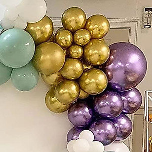 Gold Metallic Balloons 55pcs Chrome Metallic Helium Latex Balloons 18 inch 12inch 5inch for Birthday Baby Shower Wedding Party Decorations