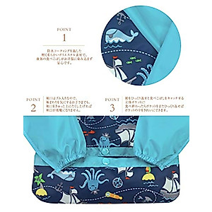 green sprouts Easy-wear Long Sleeve Bib | Waterproof Protection | Flipped Pocket, Soft Material, Easy Clean Smock