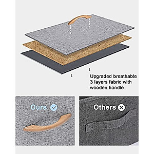 Crestlive Products Vertical Dresser Storage Tower - Sturdy Steel Frame, Wood Top, Easy Pull Fabric Bins, Wood Handles - Organizer Unit for Bedroom, Hallway, Entryway, Closets - 6 Drawers (Light Grey)