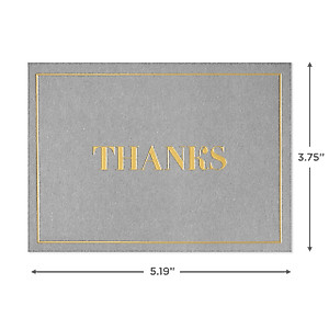 Hallmark Bulk Thank You Cards, 100 Blank Notes with Envelopes for Weddings, Graduation, Small Business (Gold and Gray)