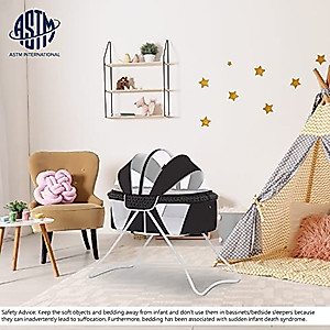 Dream On Me Day Dreamer 2-in-1 Convertible and Portable Bassinet, Black