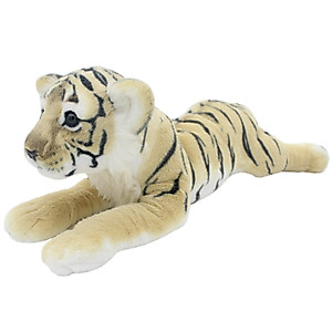 TAGLN The Jungle Animals Stuffed Plush Toys Tiger Leopard Panther Lioness Pillows (Brown Tiger, 16 Inch)