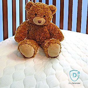 Organic Cotton Waterproof Fitted Crib Pad - Natural Baby Crib Mattress Cover & Protector - Unbleached, Non-Toxic & Hypoallergenic (28" x 52" x 7")