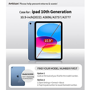 Ambison Case for iPad 10th Generation 2022 10.9 inch for Kids Girls with 9H Tempered Glass Screen Protector, Rugged Heavy Duty Shockproof Protective Case with Butterfly Stand,Carrying Strap-Multicolor