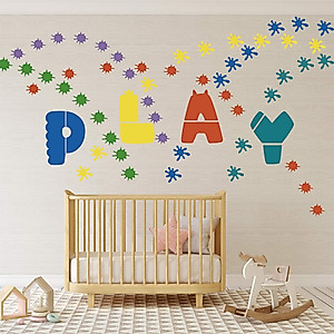 Paint Splatter Wall Decal-Ink Splotch Vinyl Stickers for Toddler Boys Girls Kids Room Bedroom Playroom Decor