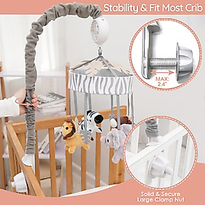 Baby Mobile for Crib,ACRABROS Crib Mobile for Boys Girls,35 Lullabies Digital Musical Box,Woodland Nursery Decor Toys,Jungle Animals