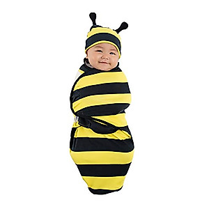 Cuddle Club Baby Swaddle | 100% Cotton Adjustable Velcro Newborn Blanket Wrap - with Novelty Hat Beanie