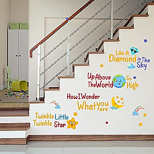 DEKOSH Nursery Wall Decor with Twinkle Twinkle Little Star Rhmye | Beautiful Design Wall Decals for Baby Nursery, Girls/Boys Bedroom