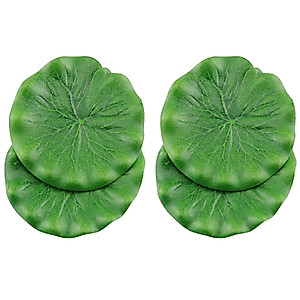 HJ Garden 10Pcs 4Inch Lotus Leaf EVA Water Surface Decoration Artificial Floating Foam Lotus Leaves Artificial Foliage Pond Decor