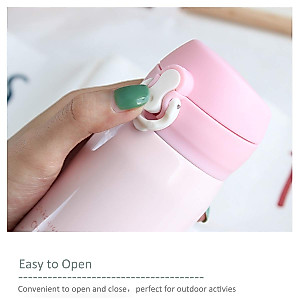 leomoste Unicorn Pattern Water Bottle Stainless Steel Mug Vacuum Insulated Mug for Women Kids Girls,17 Ounce