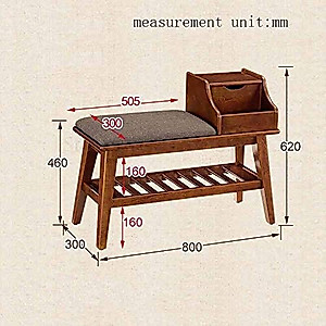 ZXZAX Solid Wood Shoe Stool Shoe Cabinet Storage Cabinet Solid Wood Sofa Stool Shoe Rack Fabric Home Door Shoe Stool (Color : D)