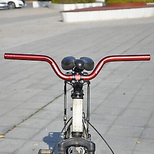 UPANBIKE 25.4mm Bike Handlebar Riser 80mm Aluminum Alloy 520mm Length for Fixed Gear Bike Road Bicycle(Red)