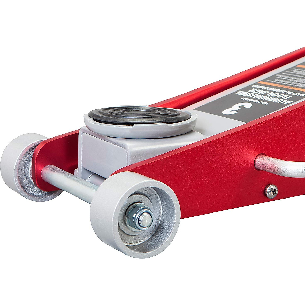 BIG RED AT830011LR Torin Hydraulic Low Profile Aluminum and Steel Racing Floor Jack with Dual Piston Quick Lift Pump, 3 Ton (6,000 lb) Capacity, Red