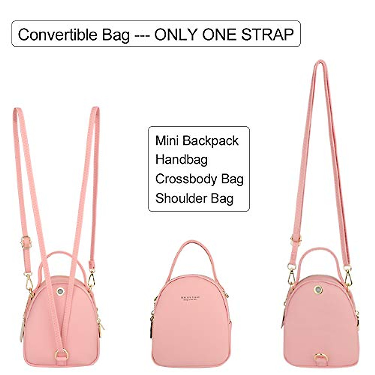 Backpack Purse for Women, Aeeque Leather Ladies Shoulder Bag Crossbody Phone Bags Handbags Girls Black Mini Backpacks Clutch Wallet for Samsung Galaxy J3 J7 S9 S8 Plus Note 9 8 iPhone XR 8 7 6S Huawei