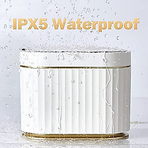 ELPHECO Mini Trash Can with Lid Small Desktop Trash Can with Lid, 1.3 Gallon Countertop Automatic Garbage Can, Small Plastic Tabletop Motion Sensor Waste Basket for Bathroom, Coffee, Bedroom, Office