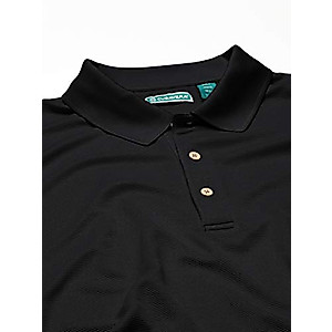 Cubavera Men's Big Essential Textured Performance Polo Shirt, Jet Black, 2X