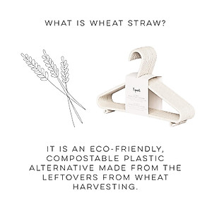 3 Sprouts Wheat Straw Plastic Hangers - 30-Pack Eco-Conscious Toddler Hangers for Child & Baby Clothes, Coats - Kid Closet Hangers Ideal for Small Girls, Boys, Children & Kids - Speckled Cream