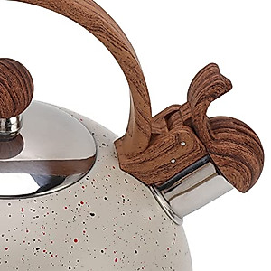 Stovetop Kettle, Whistling Kettle 2.5L Capacity Stainless Steel Stovetop Teapot for Water Boiling (Beige)