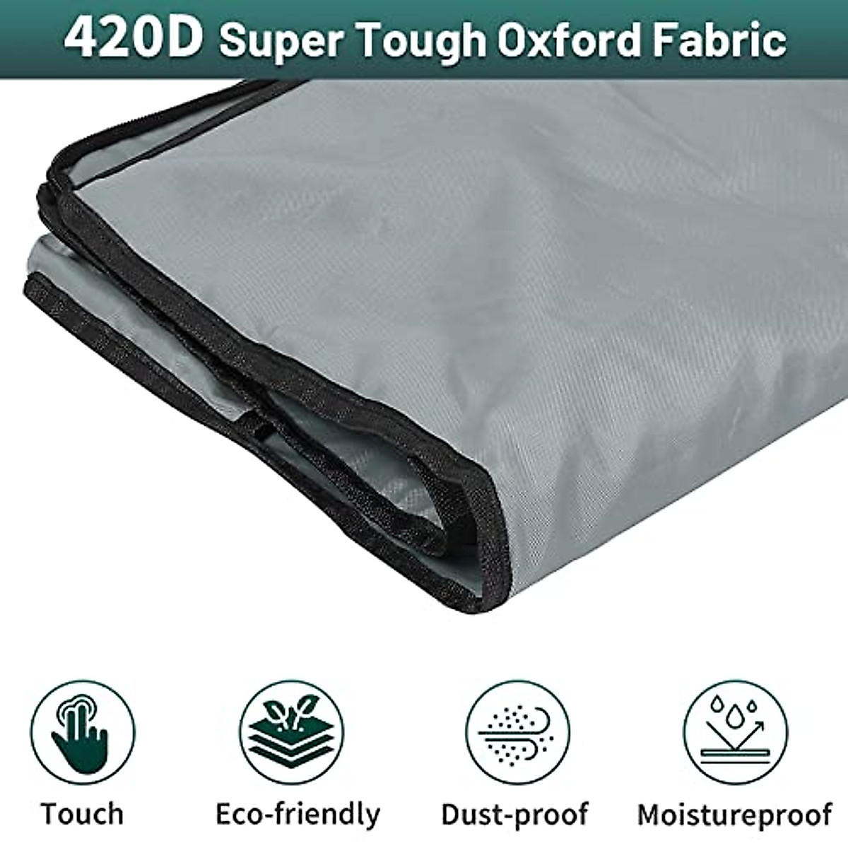 GARPROVM 3PCS Large Storage Bags, Clothes Storage Bag with Lids and Handle, Foldable Closet Organizer Storage Oxford Bag cloth for Clothing Sweaters Comforter Blanket Pillows Toys, Light Grey