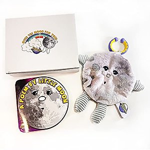 Celestial Buddies Over The Moon for You Gift Box Set - Baby Board Poem & Crunch Bunch Plush Sensory Learning Educational Space Planet Teether Toy
