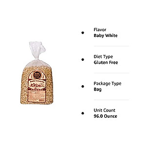 Amish Country Popcorn | 6 lb Bag | Popcorn Kernels | Small and Tender | Old Fashioned, Non-GMO and Gluten Free (6 Pound (Pack of 1), Baby White)
