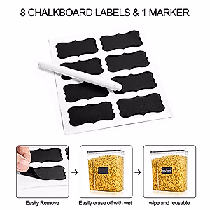 3 Pk Cereal Containers Storage Set 135.2oz/4L Each, Airtight Food Storage Containers, Large Cereal Dispenser, Kitchen Pantry Organization Containers, with Labels and Measuring Spoons