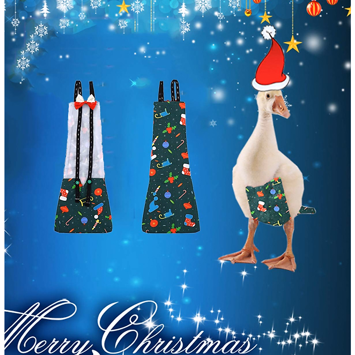 ZJW Chicken Diapers, Duck Diapers, Adjustable Poultry Cloth, Washable and Reusable, Suitable for Holidays, Birthdays, Celebration Party Gifts (Green S.)