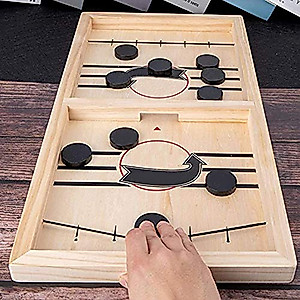 Fast Sling Puck Game Paced,Tinfence Table Desktop Battle,Winner Board Games Toys for Adults Parent-Child Interactive Chess Game (22.7 x 12.5 in)