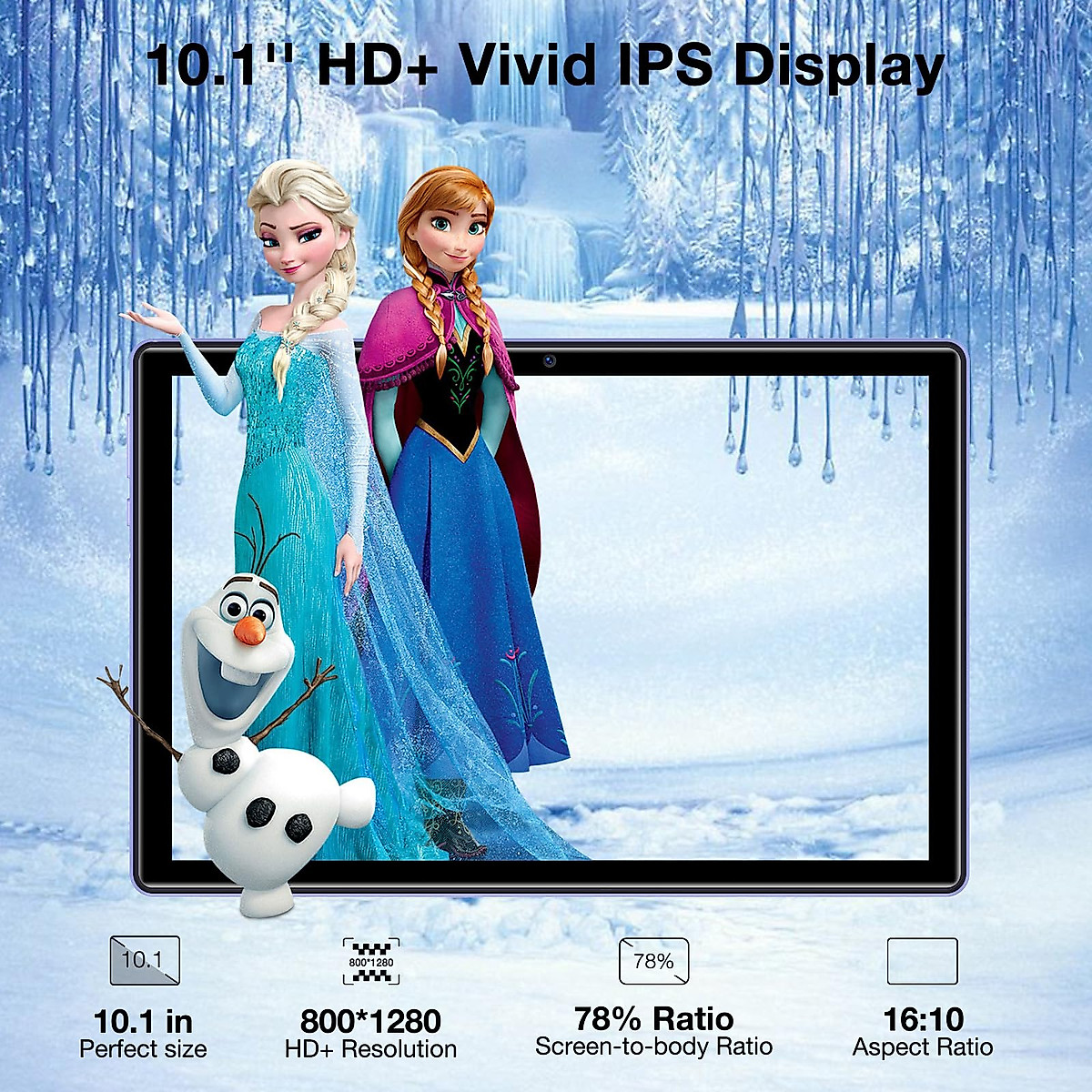 DOOGEE U10 Android Tablet, 9GB RAM + 128GB ROM(TF 1TB) Android 13 Tablet Quad-Core 2.0 GHz, 10.1" Display | 5060mAh | TÜV Low Bluelight, Widevine L1 | 8MP+5MP | Bluetooth 5.0 | WiFi-6 | OTG-Purple