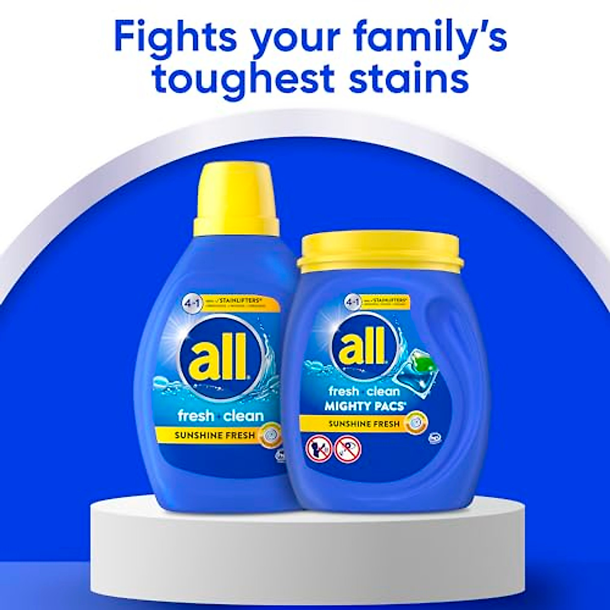 all with Stainlifters Original Mighty Pacs Laundry Detergent Pacs, 4 in 1 Stainlifters, One Tub, 75 Count