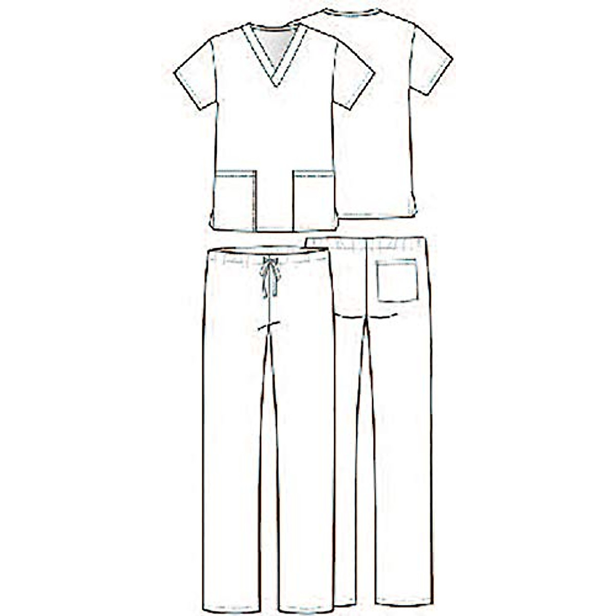 Vital Threads Men and Women Scrubs Set V-Neck Top & Drawstring Pant, VT526C, XL, Wine
