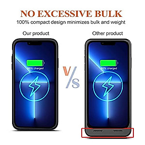Battery Case for iPhone 13 Pro Max, Newest 10800mAh Portable Protective Charging Case with Wireless Charging Compatible with iPhone 13 Pro Max (6.7 inch) Battery Pack Charger Case with Carplay -Black
