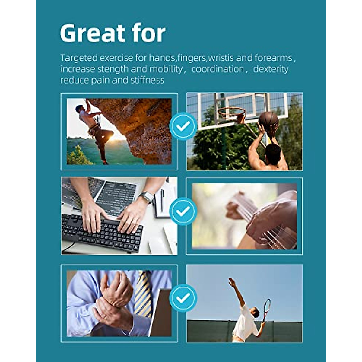 Fanwer Stress Balls for Adults and Seniors with The Adjustable Wrist Strap, Hand Exercisers for Strength, Finger Ball for Hand Therapy, Arthritis, Physical Therapy, Carpal Tunnel