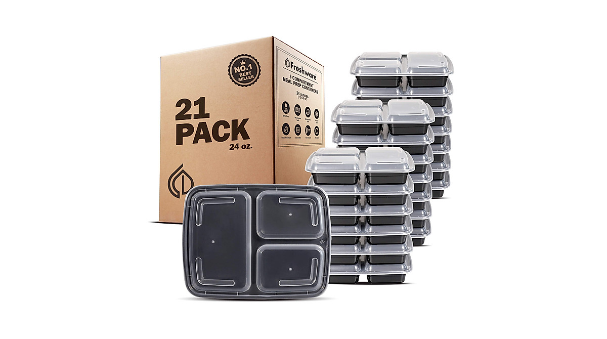 Freshware Meal Prep Containers - 21 & 15 Pack Options