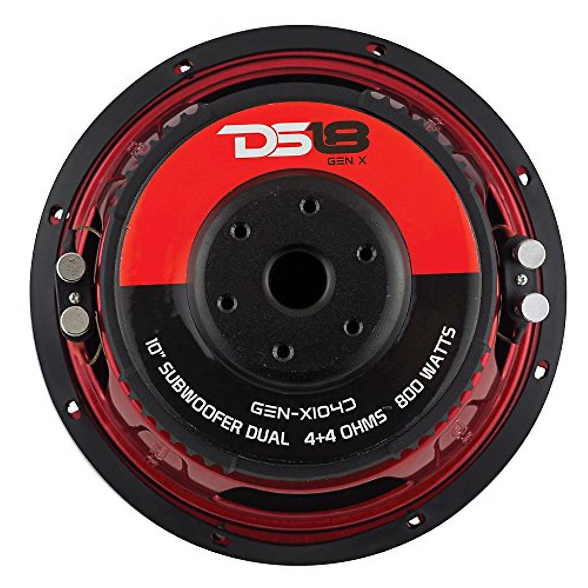 DS18 GEN-X104D Subwoofer in Black - 4 Layer Black Aluminum Voice Coil, 10", 800W Max Power, 400W RMS, Dual 4 Ohms, DVC - Powerful Car Audio Bass Speaker (1 Speaker)