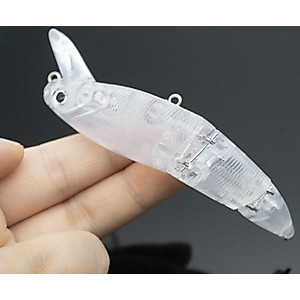 10pcs Unpainted swimbait Fishing Lure Body 110mm 13.27g 3sections Blank Clear Hard Lures 8075