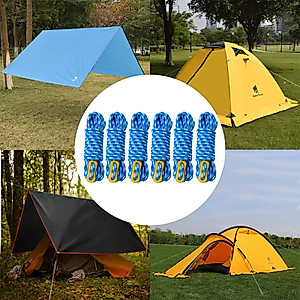 GEERTOP 6 Pack 5 mm Outdoor Guy Lines Tent Cords Lightweight Camping Rope with Aluminum Guylines Adjuster Tensioner for Camp Tent Tarp, Canopy Shelter, Hiking, Backpacking Blue