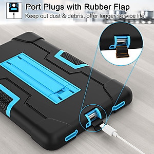 Cantis Case for Samsung Galaxy Tab A T290/T295 (2019 Version), Slim Heavy Duty Shockproof Rugged Protective Case with Kickstand for 8.0 inch Galaxy Tab A Cover for Kids (Black+Blue)