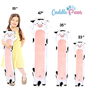 Cuddle Paws Cow Body Pillow for Kids 23 inches, Cow Print Stuff, Cow Pillow, Cow Gifts, Cow Plush, Cow Toys, Cuddle Pillow Gift for Kids, Gift for Girls, Gift for Girlfriends