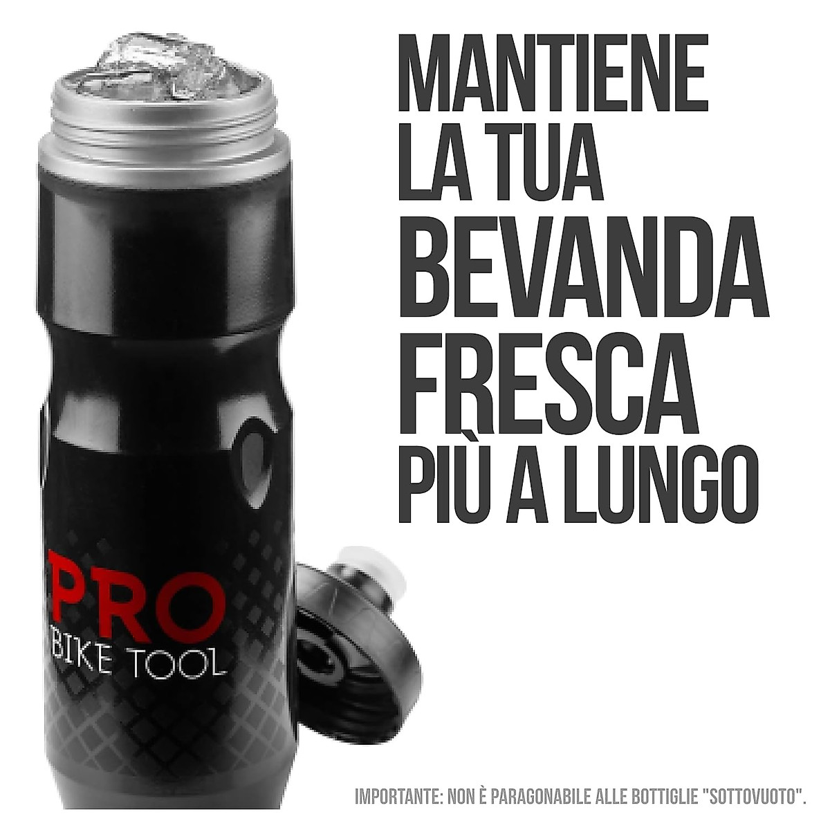 PRO BIKE TOOL 24oz Cycling Water Bottle - Easy Squeeze Sports Bottle - Fitness & Cycling Tumbler - Soft Silicone Mouthpiece & Fast Flow Valve - Ideal For Outdoor Activities - 680ml (Black)