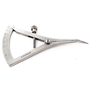 A2Z CASTROVIEJO Caliper Measuring & Marking Device with Graduated 0-40mm Scale and Adjustable Thumbscrew, Stainless Steel Orthopedic Ophthalmic Surgical Medical Measuring Instrument (3.5" Angled)
