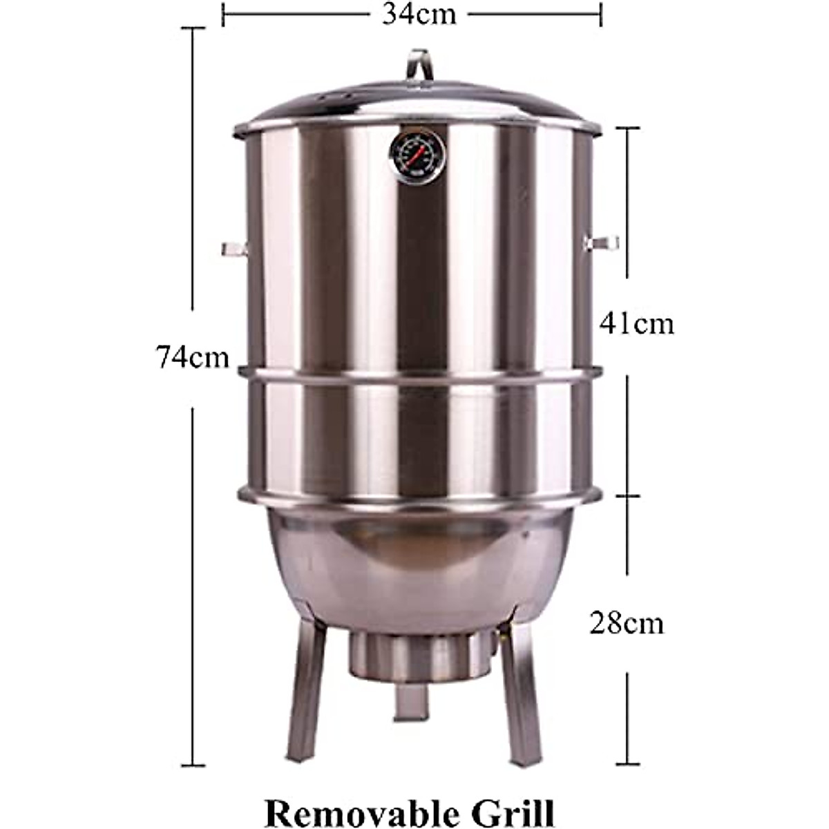 NEWCES Safety Certification Freestanding Barbecues Portable Barbecues BBQ Grills Stainless Steel Charcoal Barbecues Grills Combination Grill-Smokers for Picnic Garden Terrace Camping Travel