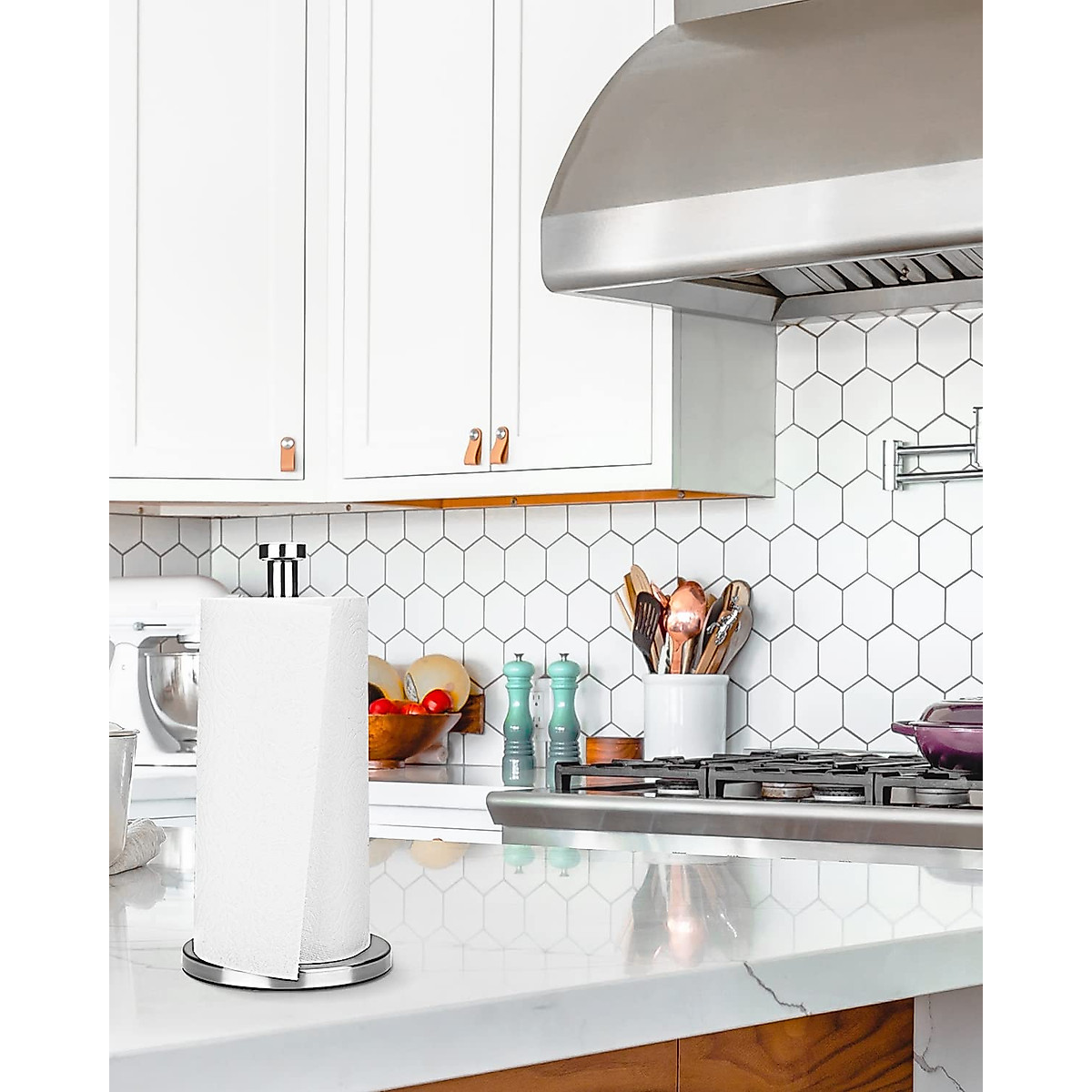 Paper Towel Holder Countertop,AFAXINRIE Paper Towel Holder，Stainless Steel Countertop Paper Towel Holder