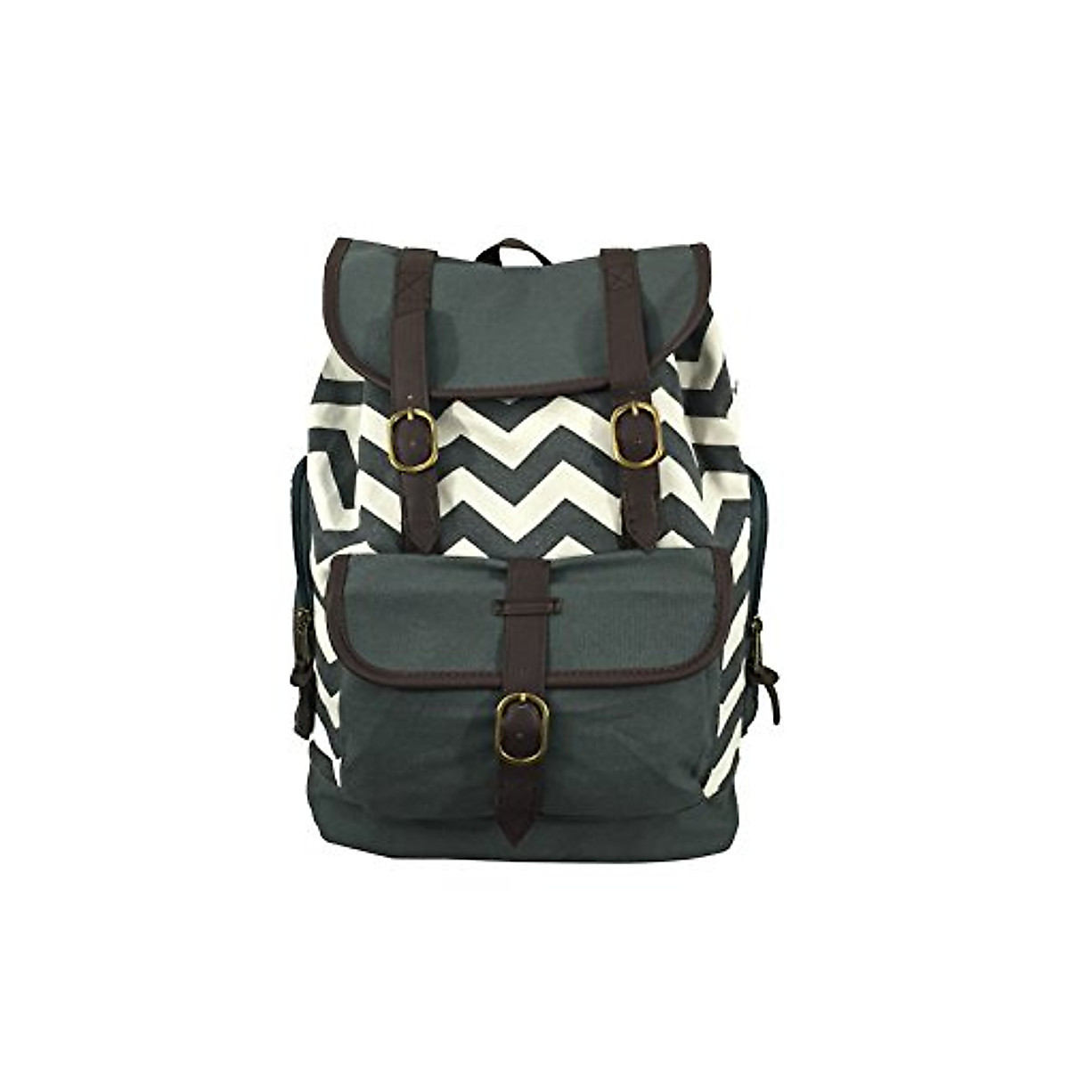 K-Cliffs Travel Laptop Backpack Canvas School Bookbag Casual School Daypack Rucksack Grey Chevron